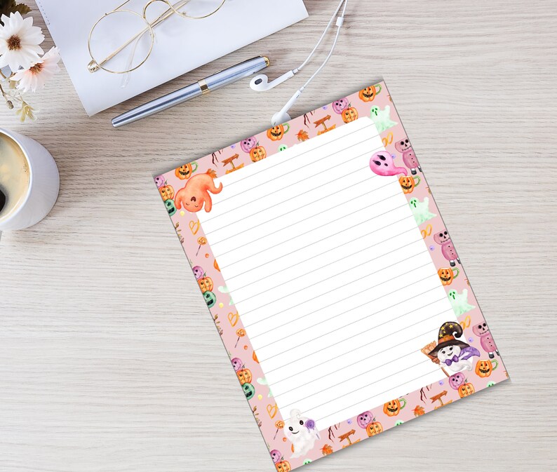 Cute Ghosts and Pumpkin-cute Halloween Notepaper-autumn Printable ...
