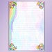 Watercolor Rainbow Hearts Printable Stationery-hearts Printable Writing ...