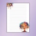Autumn Tree Printable Stationary-watercolor Tree Digital Letter-tree ...