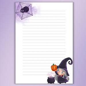 Cute Witch Writing Paper,halloween Pen Pal Supplies,printable ...