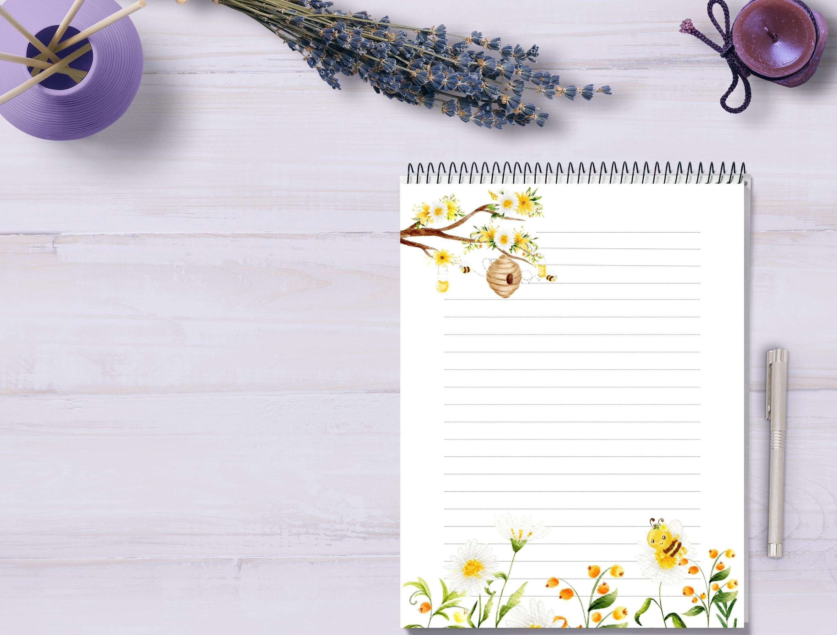 Bee Printable Stationery-honey Stationery-digital Download-flower ...