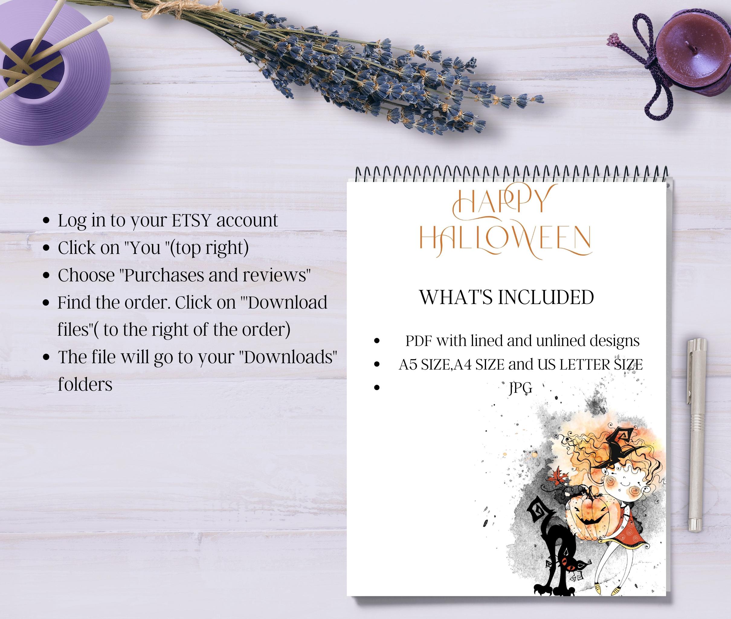 Happy Halloween Printable Stationery, Digital Letter,autumn Printable ...