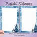 Blue Winter Printable Stationery-christmas Tree Snowman Writing Paper ...