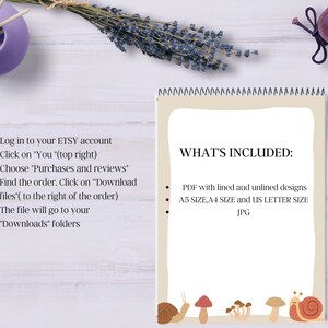 Snail Mail Stationery-snail With Mushrooms Printable Stationery-digital ...
