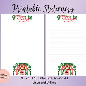 Santa Claus Printable Christmas Stationery-happy Holiday Stationary ...