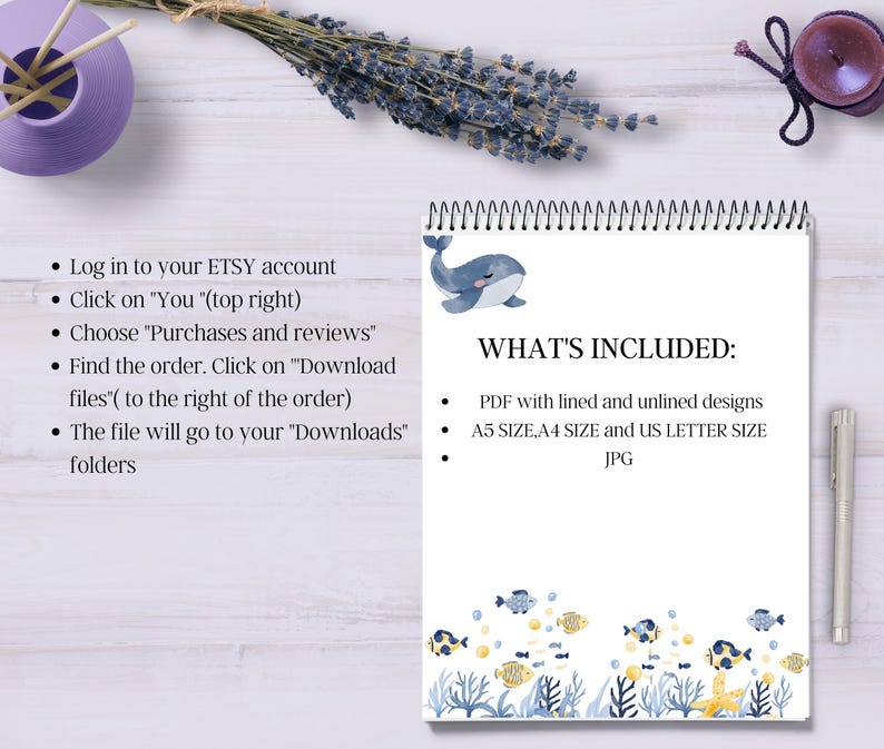 Sea Writing Set ,marine Printable Stationery,watercolor Writing Paper ...