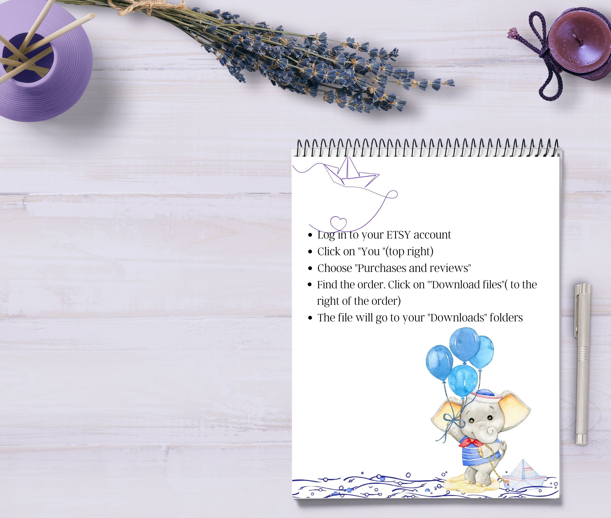 Elephant Printable Stationery Kids Stationary Animal Writing Paper Set ...