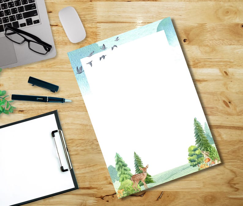 Woodland Animals Printable Stationery-forest Animal Writing Paper Lined ...