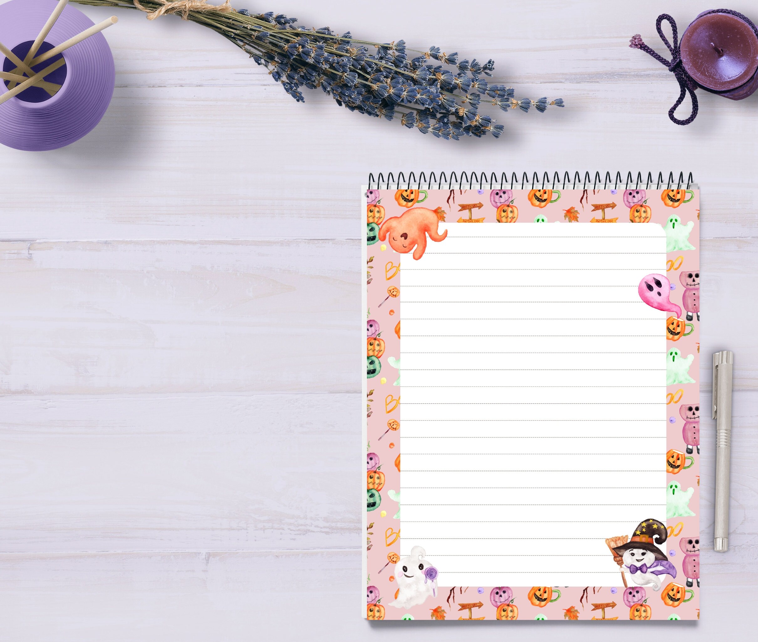 Cute Ghosts and Pumpkin-cute Halloween Notepaper-autumn Printable ...