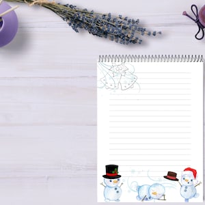 Snowman Printable Stationery,christmas Printable Stationery,holiday ...
