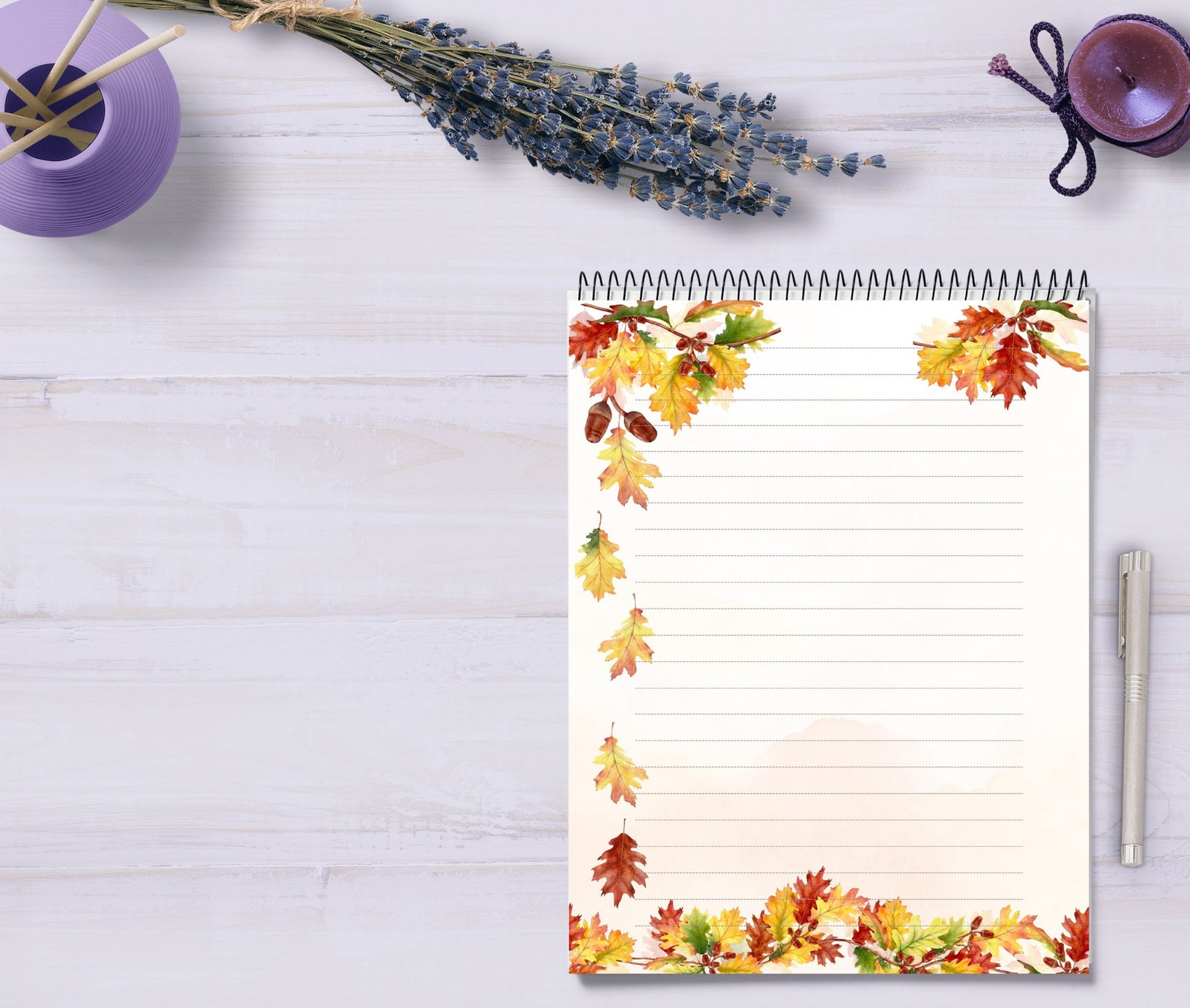 Autumn Printable Stationery,fall Leaves Digital Letter,stationary ...