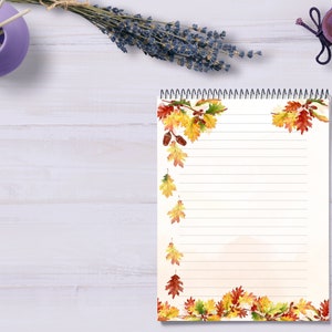 Autumn Printable Stationery,fall Leaves Digital Letter,stationary ...