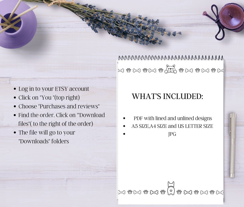 Dog Lover Printable Stationery-dog Paw Writing Letter Paper Set Lined ...