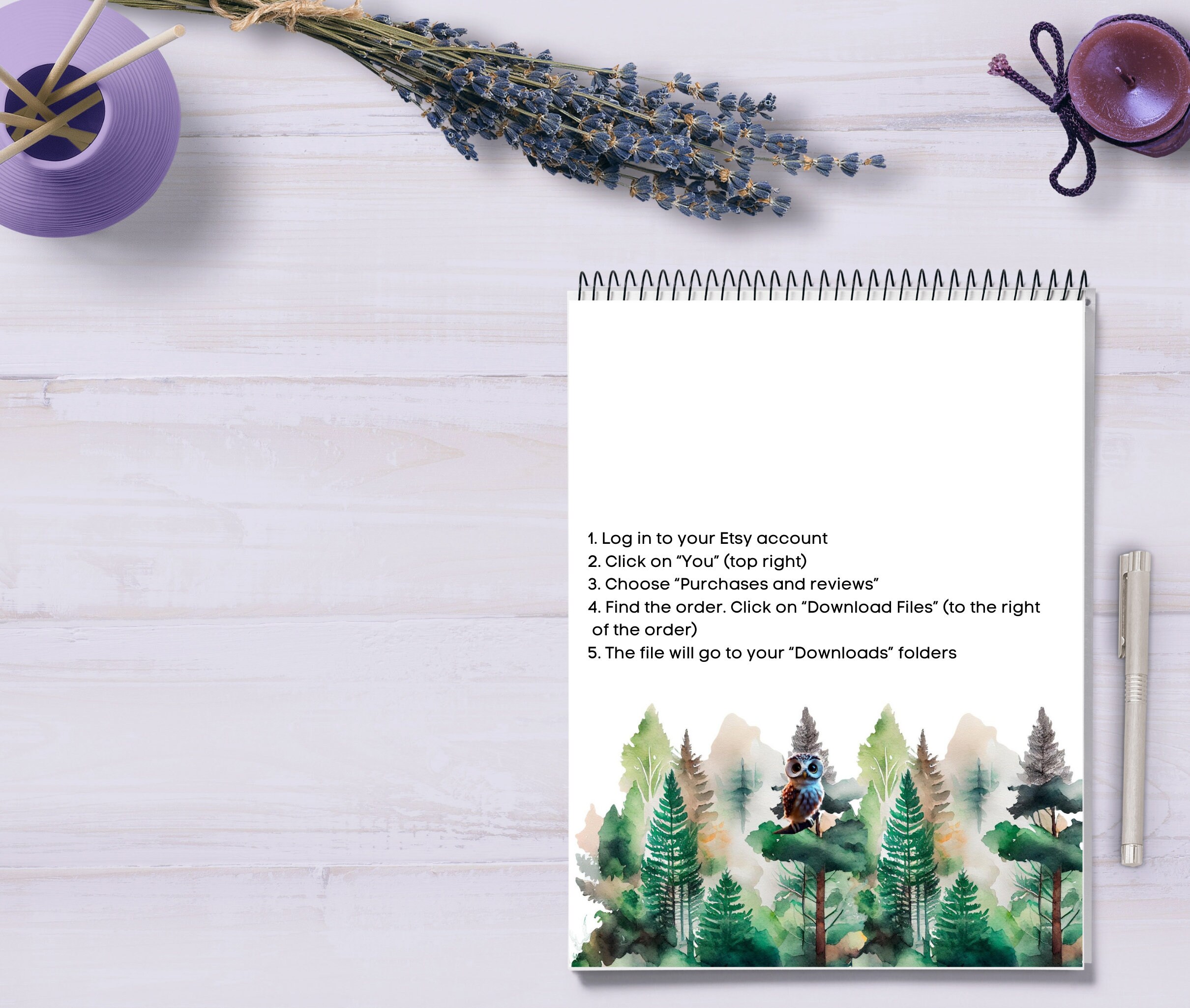 Forest Printable Stationary-trees Writing Paper,watercolor Digital ...