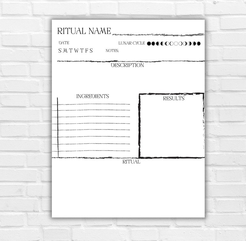 Ritual Worksheet Moon Planner Manifestations 2024 Printable Witchy ...