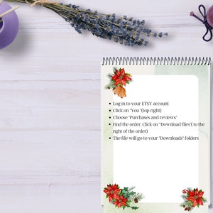 Christmas Poinsettia Printable Stationery-christmas Flower Writing ...