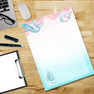 Printable Mermaid Letter Writing Paper Set,mermaid Stationery,marine ...