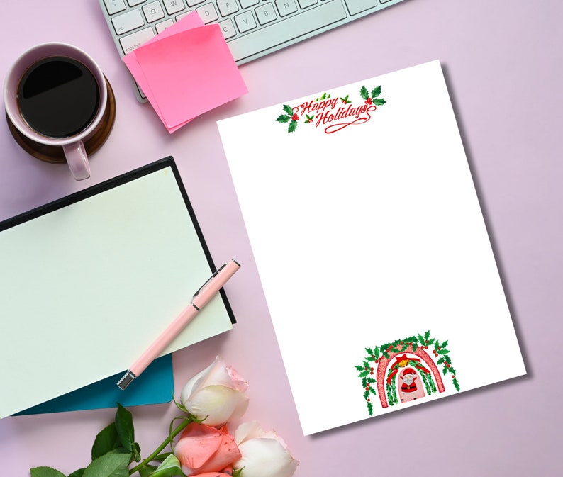 Santa Claus Printable Christmas Stationery-happy Holiday Stationary ...