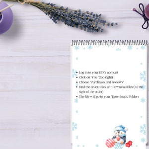 Penguin Cute Christmas Printable Stationery-winter Stationary-animal ...