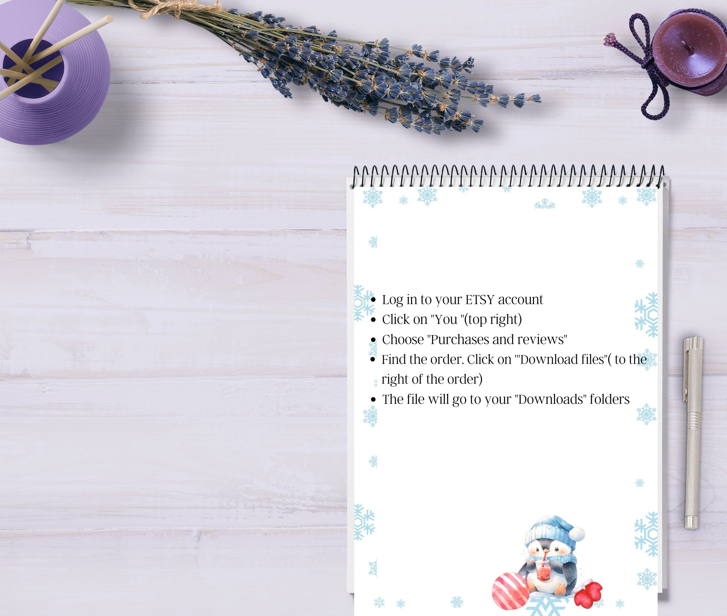 Penguin Cute Christmas Printable Stationery-winter Stationary-animal ...