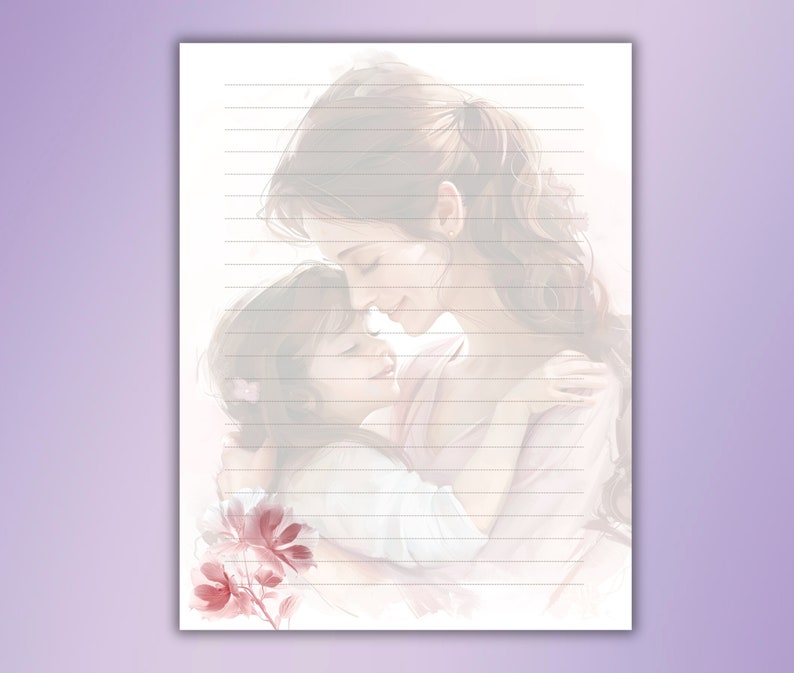 Mother and Daughter Printable Stationery-mother Day Writing Paper Set ...