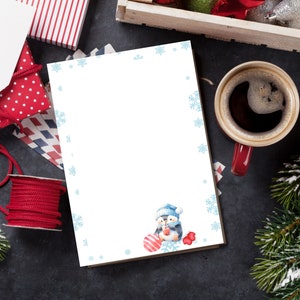 Penguin Cute Christmas Printable Stationery-winter Stationary-animal ...