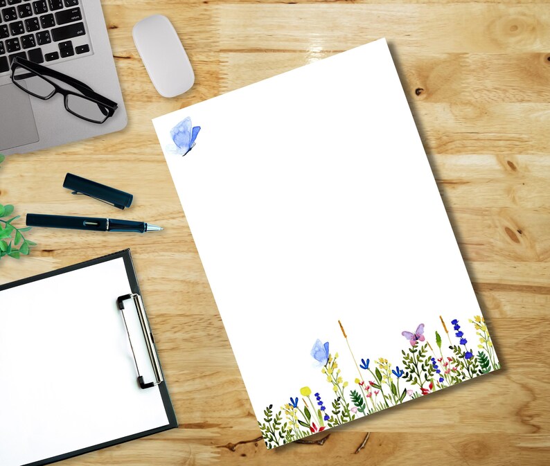 Wildflower Writing Set ,flower Printable Stationery,floral Writing ...