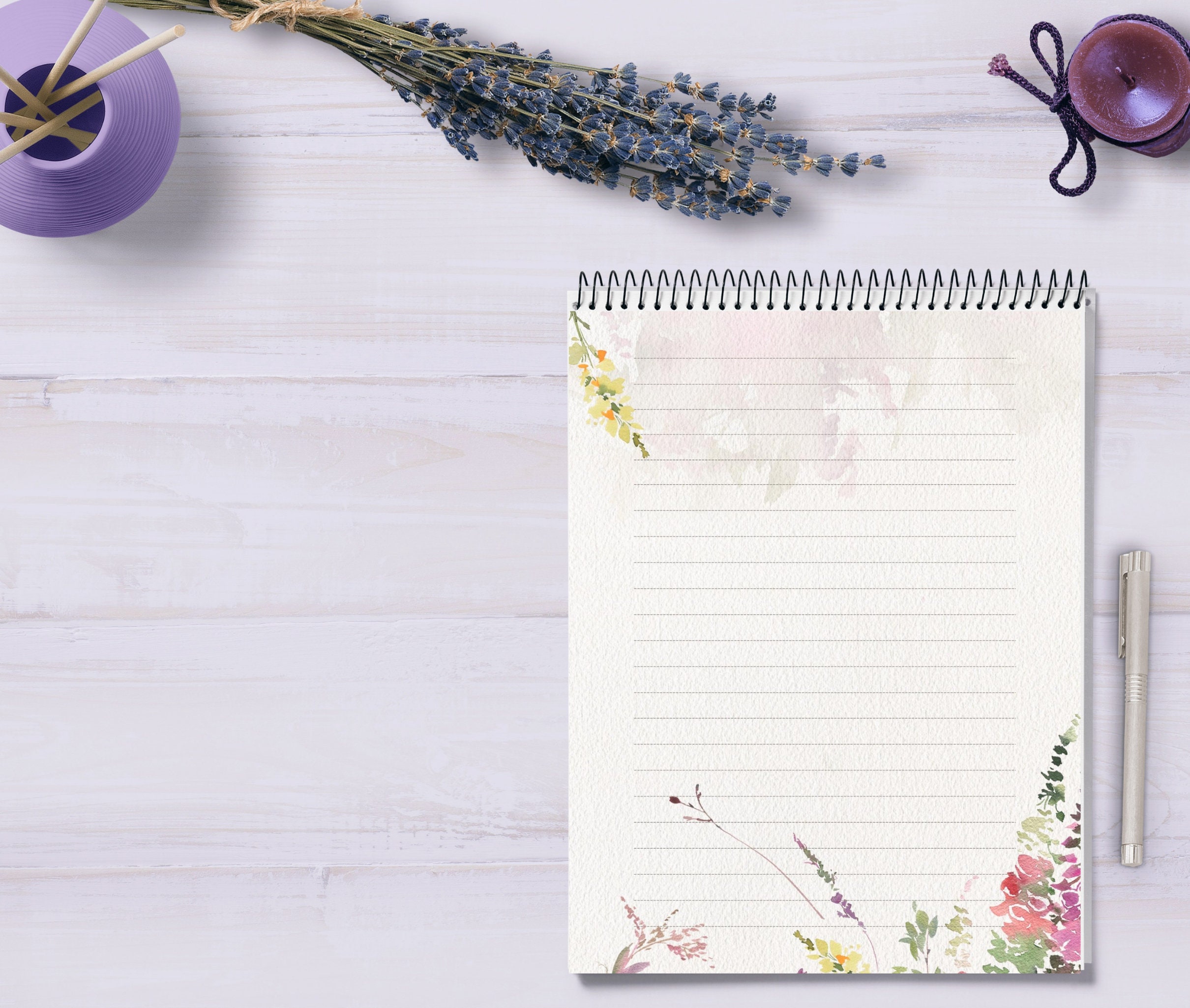 Wildflower Stationary Watercolor Printable Stationery,penpal Stationary ...