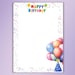 Happy Birthday Printable Stationery-birthday Writing Paper Unlined ...