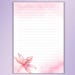 Pink Lily Printable Stationery-lily Writing Paper Set Lined Unlined A5 ...