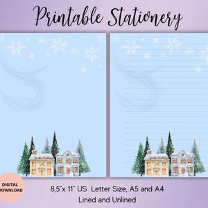 Christmas Printable Stationery, Holiday Templates,snowflakes Printable ...