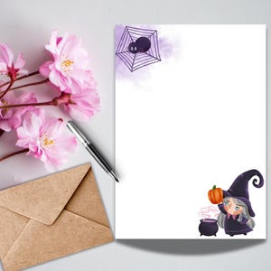 Cute Witch Writing Paper,halloween Pen Pal Supplies,printable ...