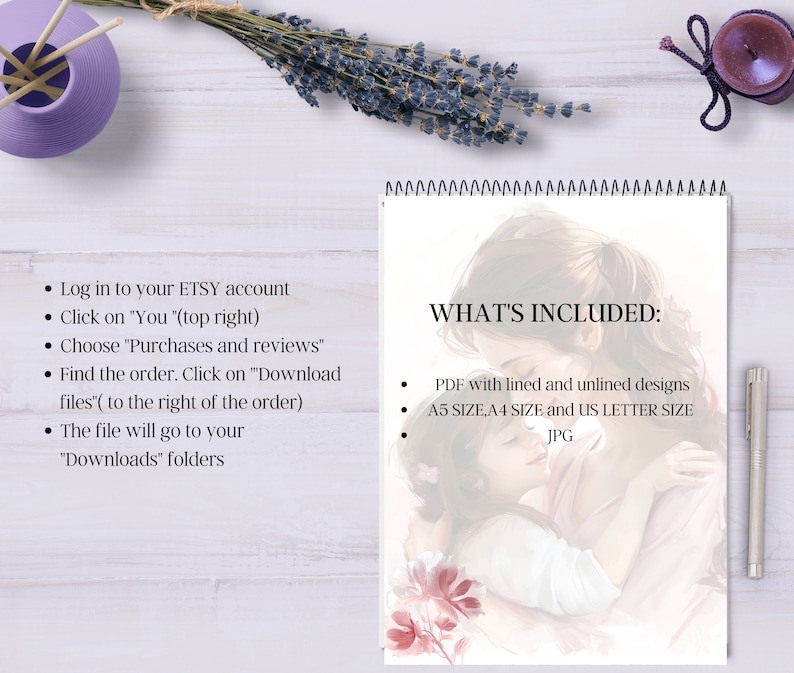 Mother and Daughter Printable Stationery-mother Day Writing Paper Set ...