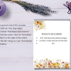 Flower Printable Stationery-watercolor Floral Stationary Digital ...