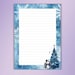 Blue Winter Printable Stationery-christmas Tree Snowman Writing Paper ...