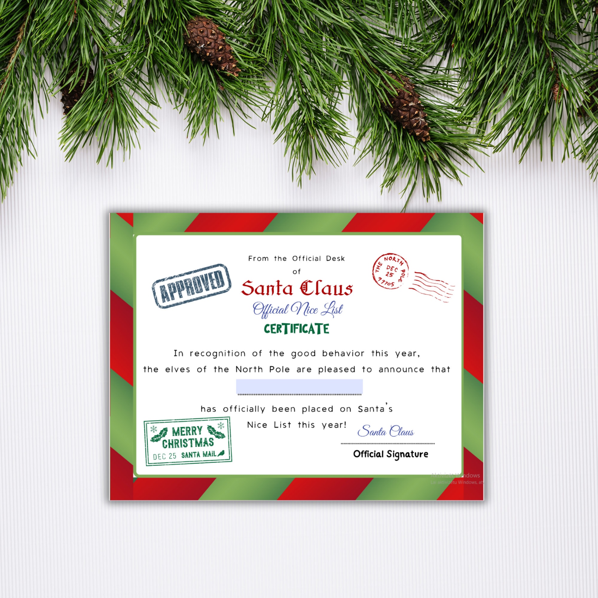 Letter to Santa Claus-printable Editable Nice List Certificate Bundle ...
