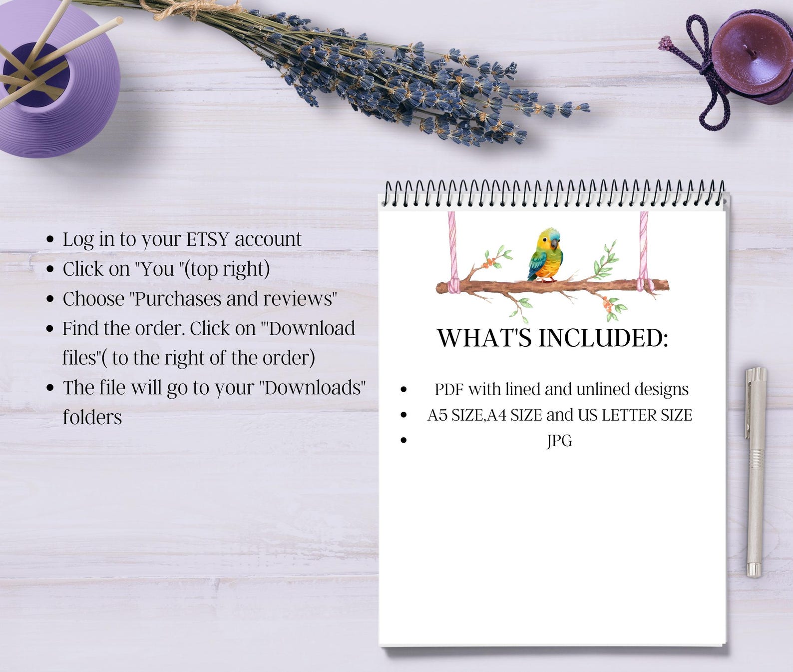 Parrot Printable Stationery-birds Stationary-watercolor Birds Writing ...