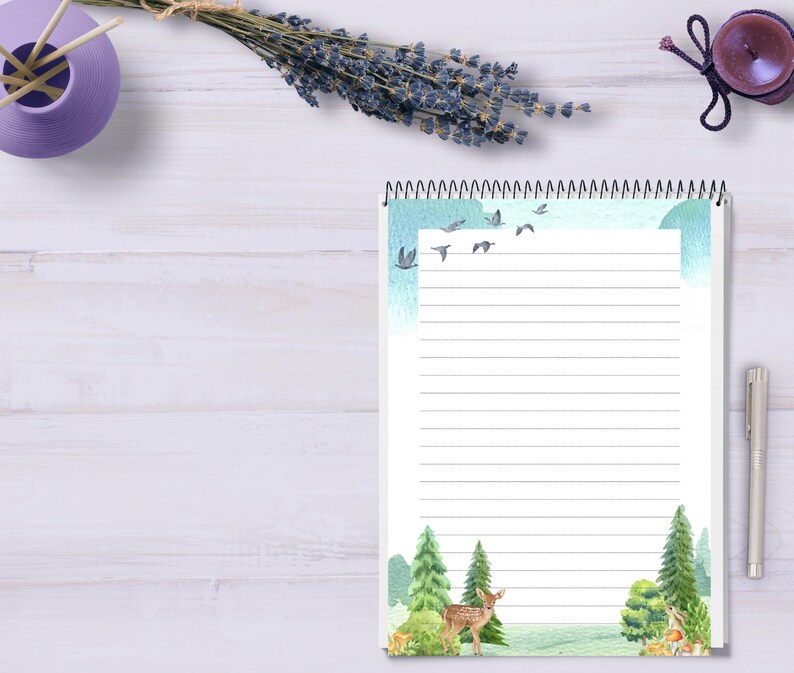 Woodland Animals Printable Stationery-forest Animal Writing Paper Lined ...