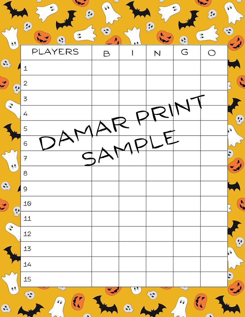 Halloween Printable Bingo Boards Bundle-bingo Boards 1-15 Lines ...