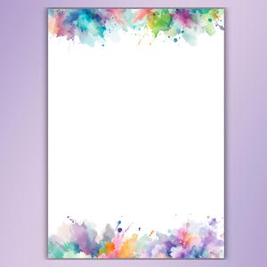 Watercolor Printable Stationery Set-watercolor Printable Writing Paper ...