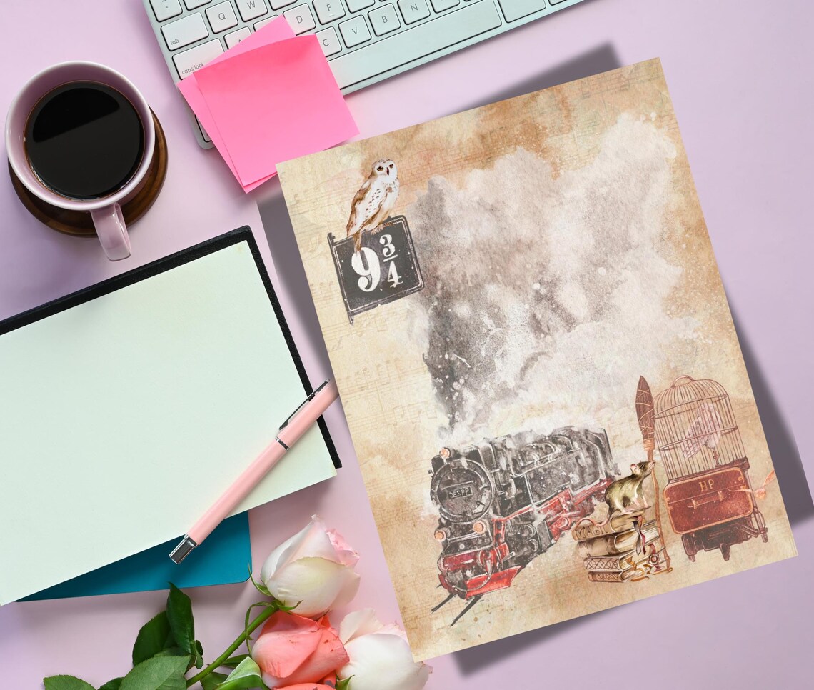 Wizard Printable Stationary/magic Owl Writing Paper Set/magic School ...