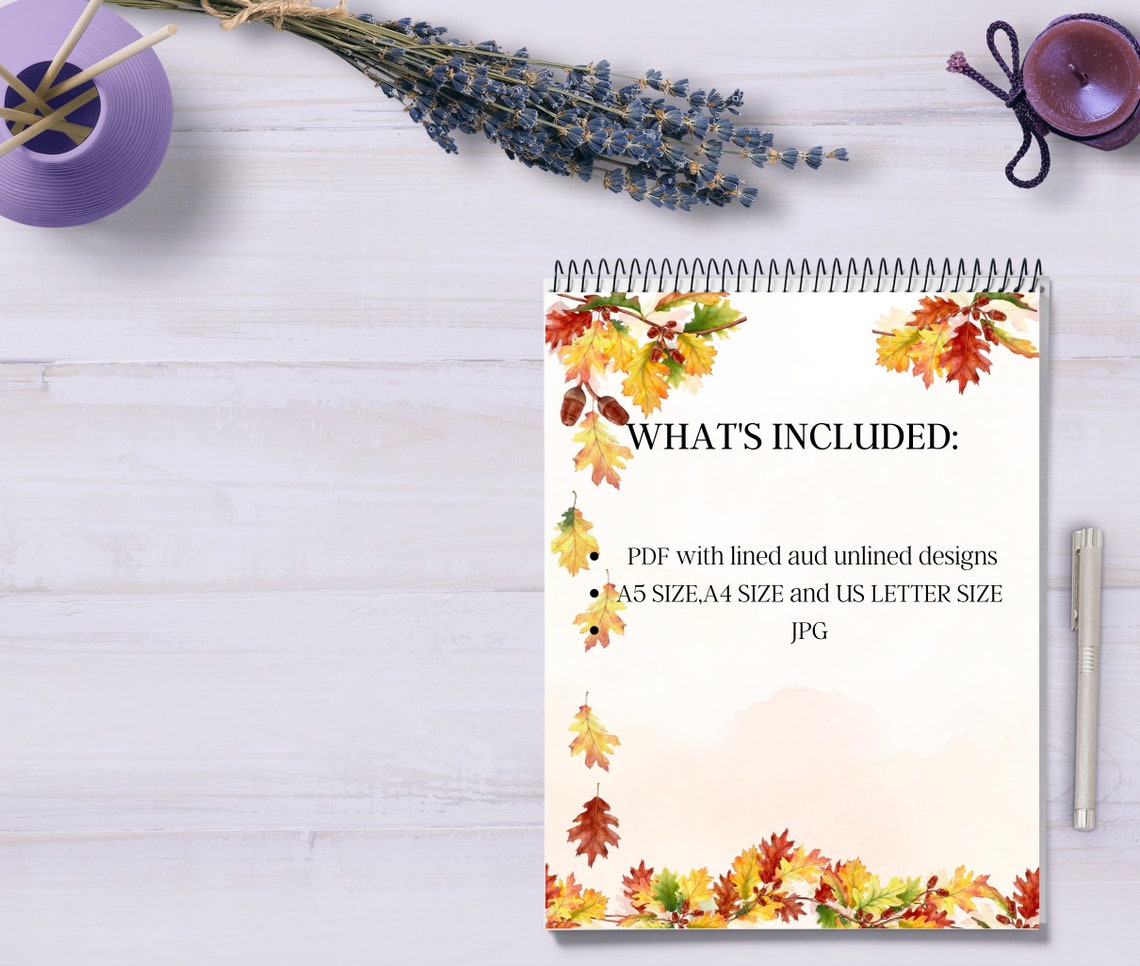 Autumn Printable Stationery,fall Leaves Digital Letter,stationary ...