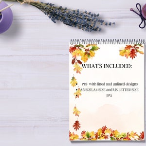 Autumn Printable Stationery,fall Leaves Digital Letter,stationary ...