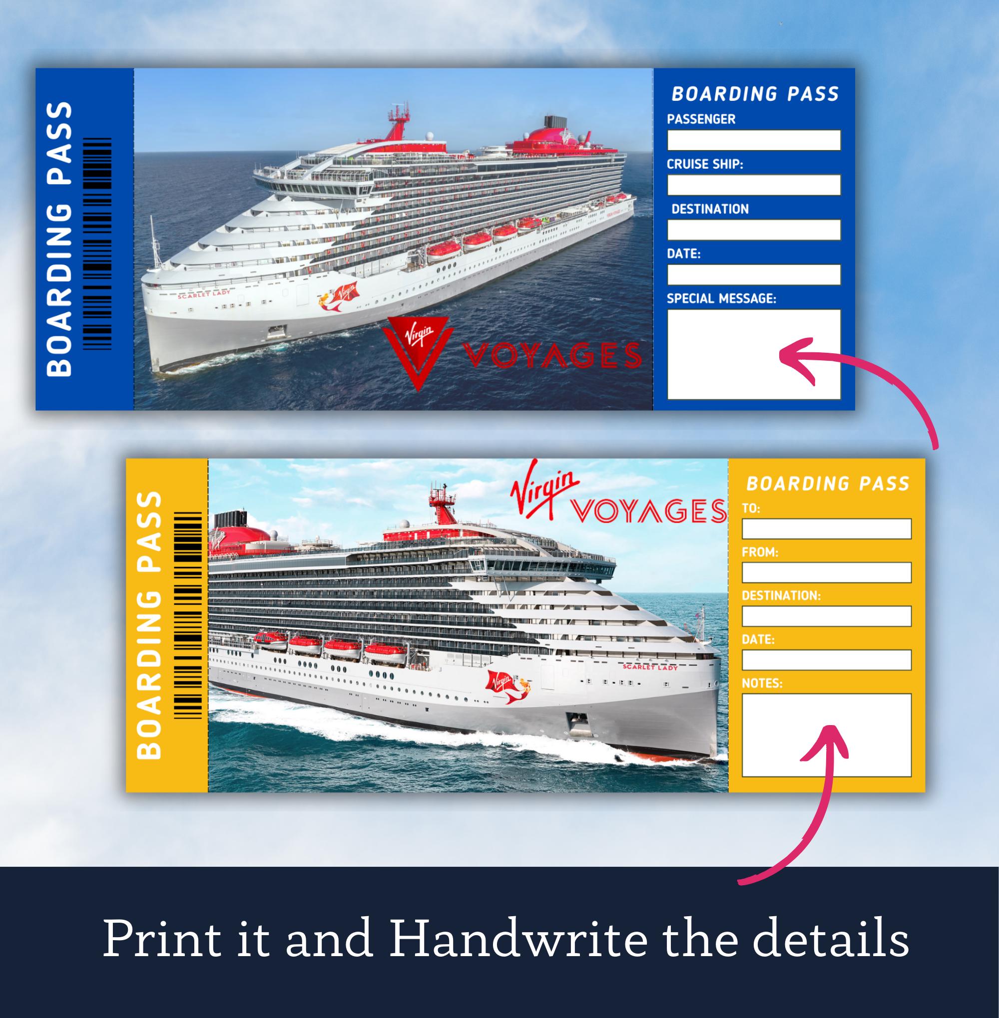 EDITABLE Virgin Voyages Cruise Ticket-editable Boarding Pass-print ...