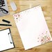 Watercolor Pink Flower Printable Sataionery-flower Stationary- Writing ...