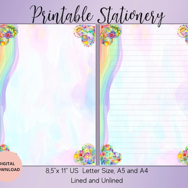 Rainbow Stationary - Etsy