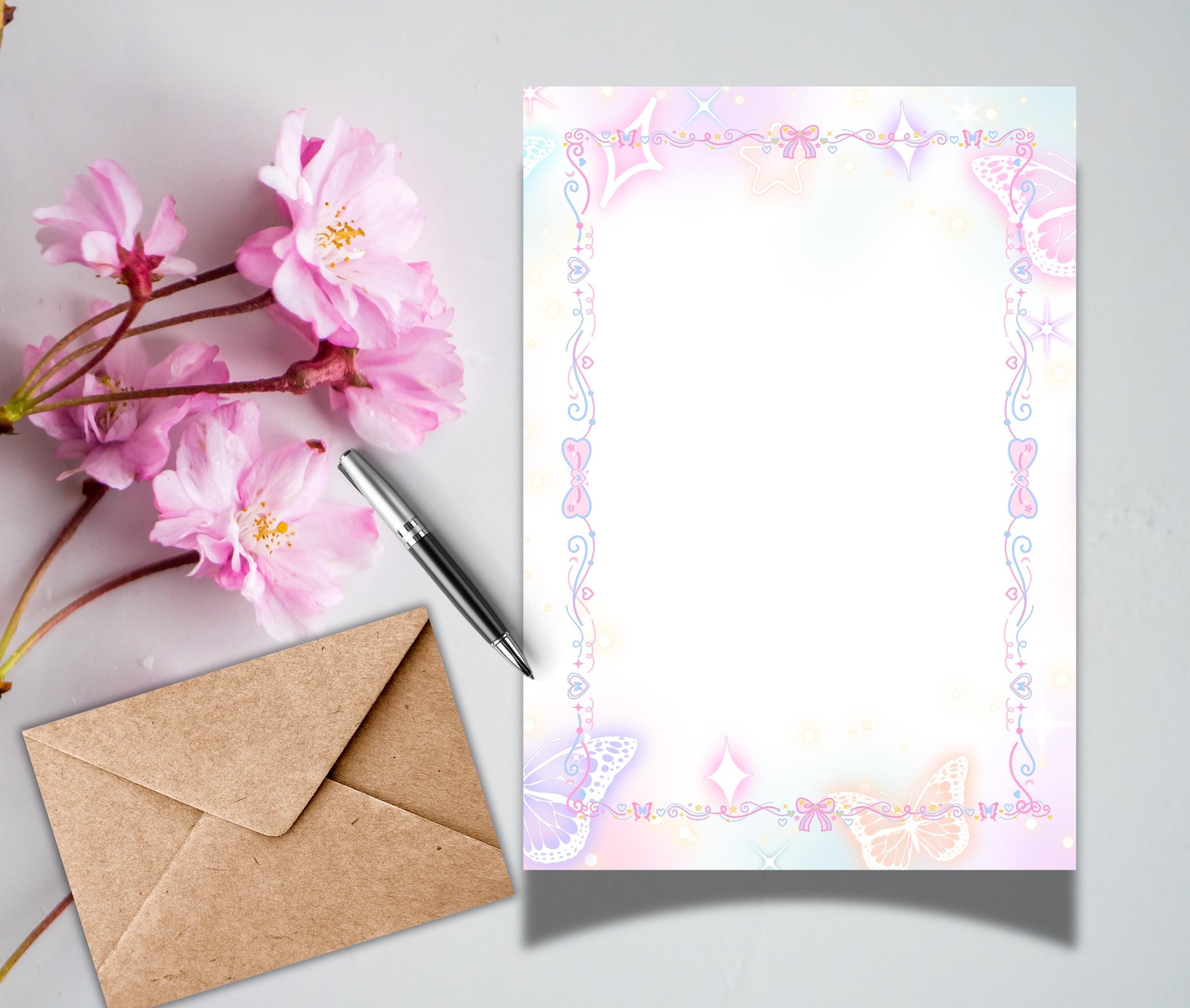 Watercolor Butterflies Printable Stationery-watercolor Printable ...