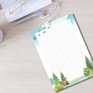 Woodland Animals Printable Stationery-forest Animal Writing Paper Lined ...
