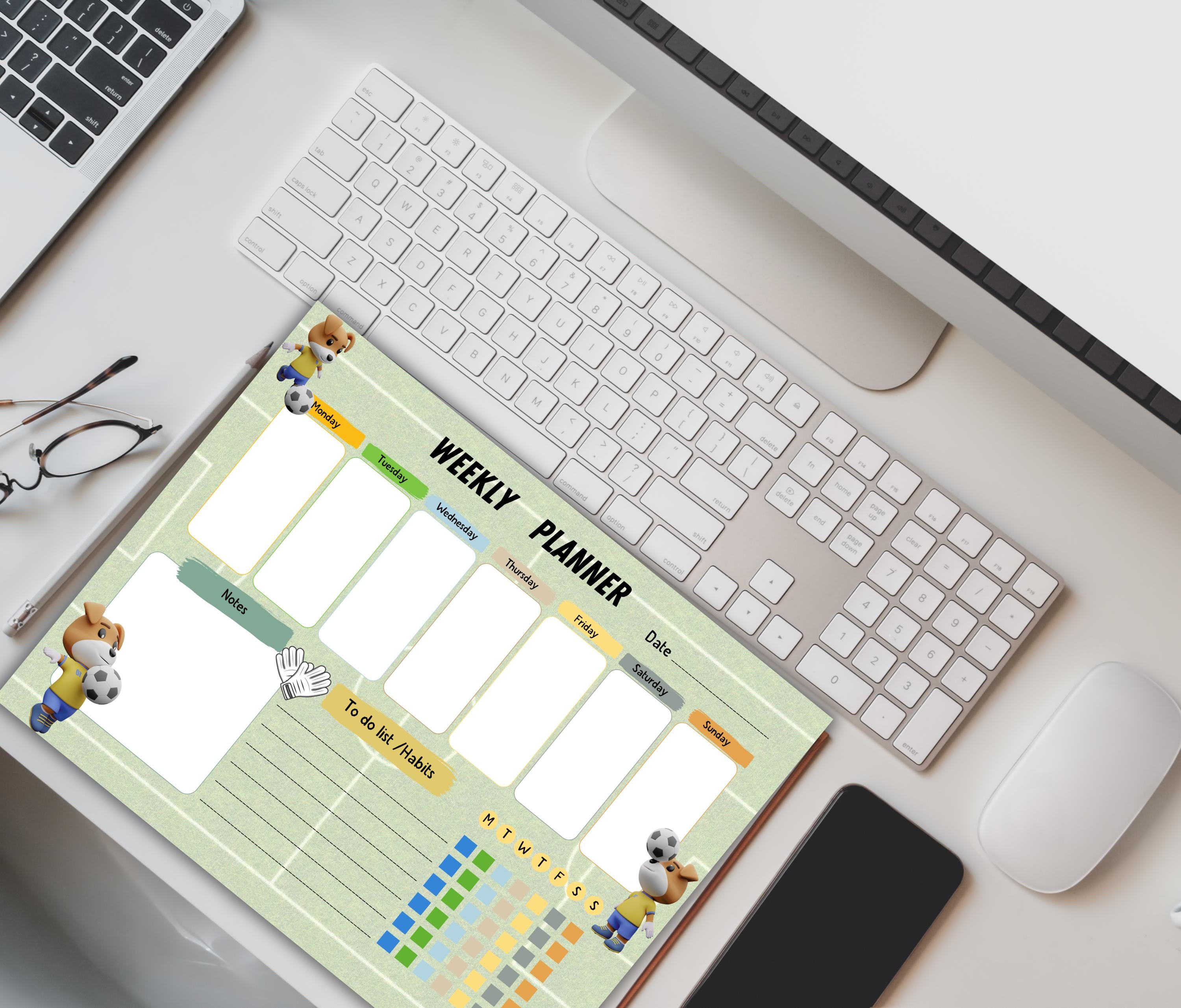 Editable Weekly Planner-printable Football School Planner-sports ...