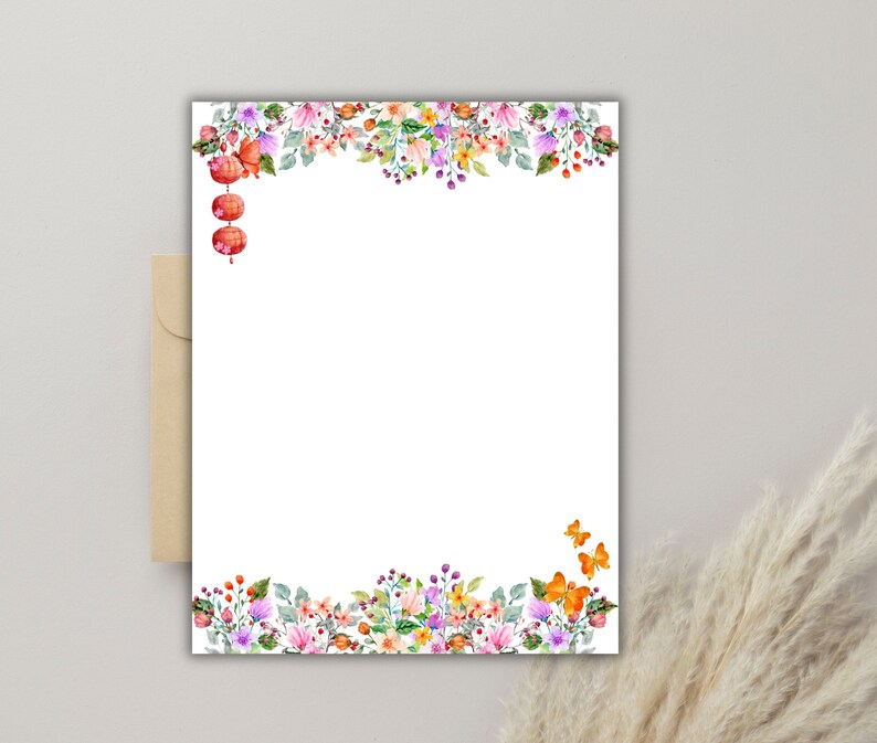 Flower Printable Stationery-floral Writing Set A4/A5/US Letter Instant ...